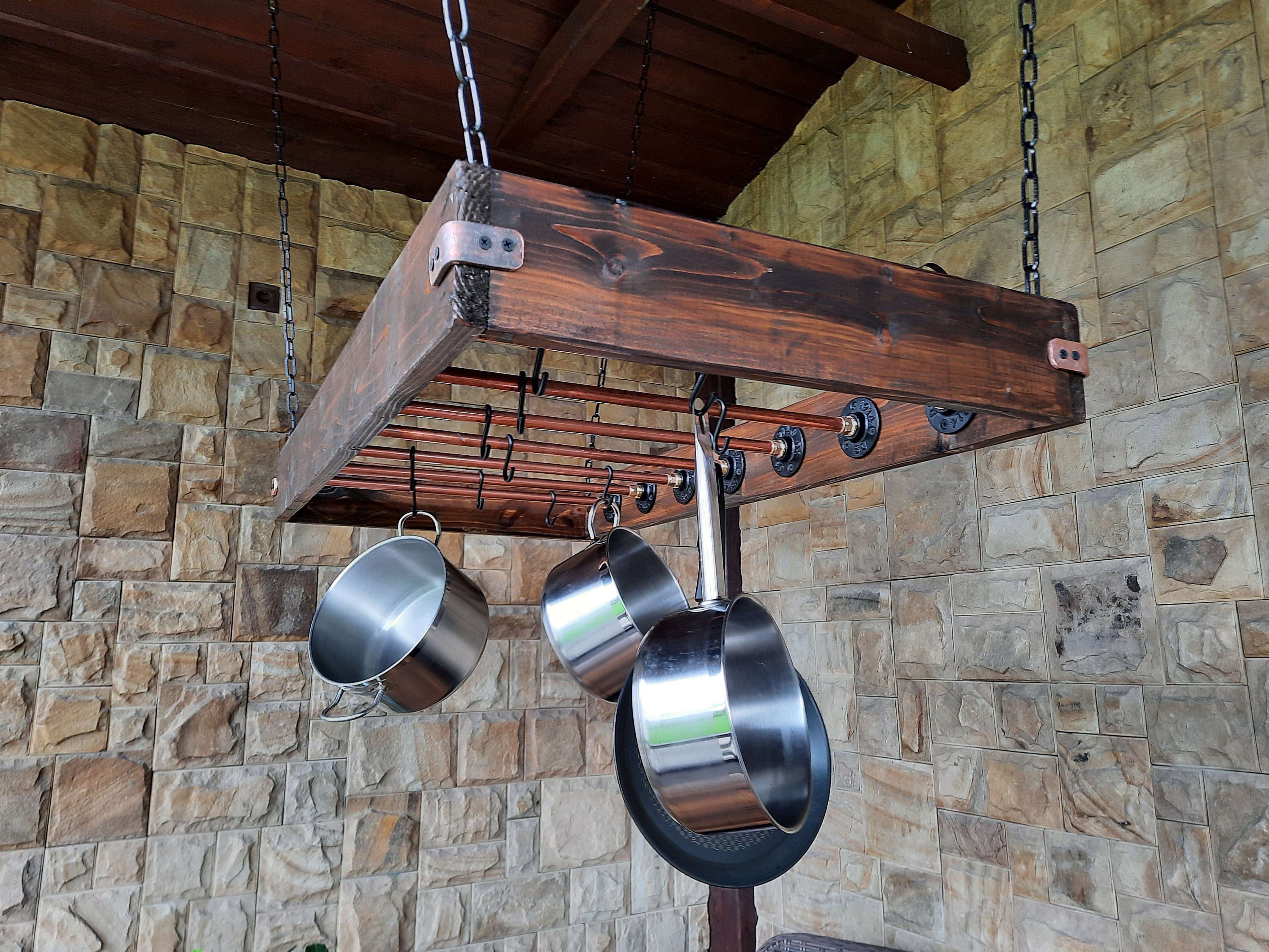 Hanging Industrial Pot Rack | Etsy Australia