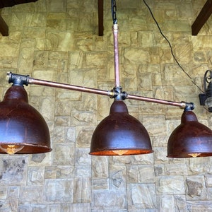 Pendant Industrial Chandelier for Kitchen Island or Dining Table.rusty ...