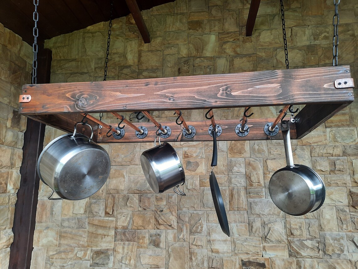 Hanging Industrial Pot Rack | Etsy Australia