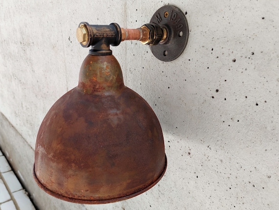 Rusty Industrial Wall Lamp for Bathroom.rustic Bedside Sconce. - Etsy