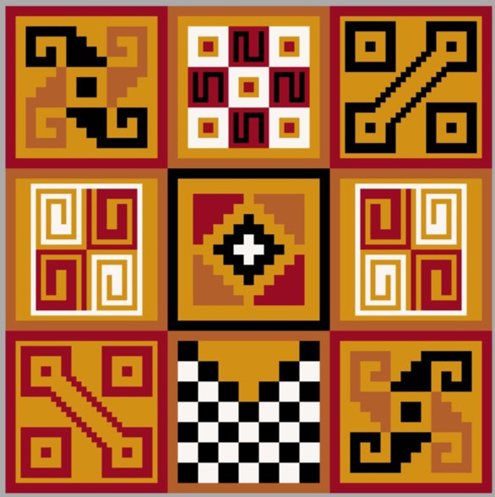 Tokapu Sampler Cross Stitch Digital Pattern Peru Pre-columbian Tocapu ...