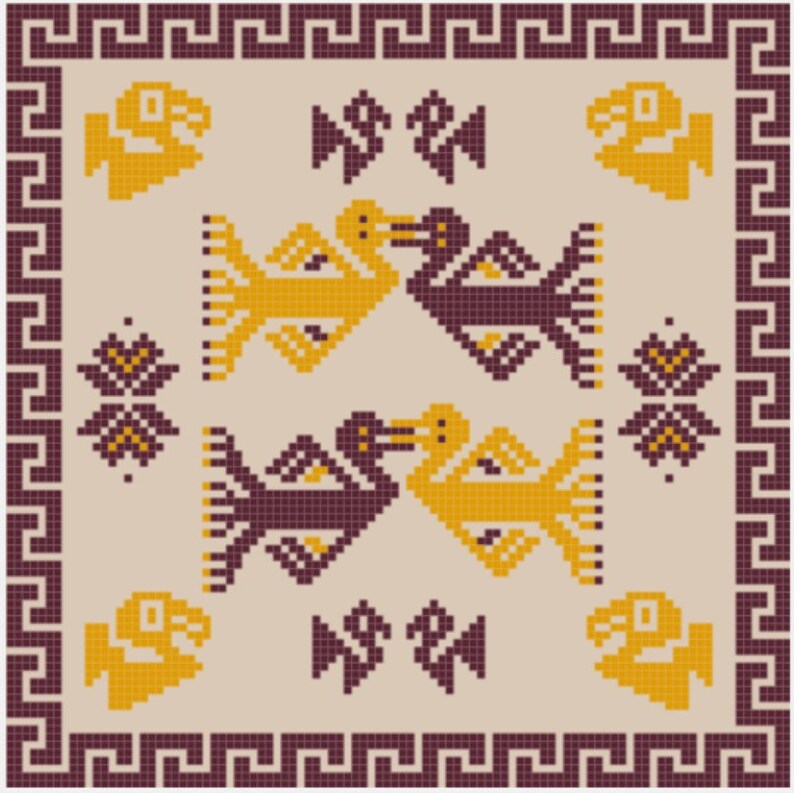 Love Birds Peruvian Cross Stitch Digital Pattern Peru Precolumbian ...