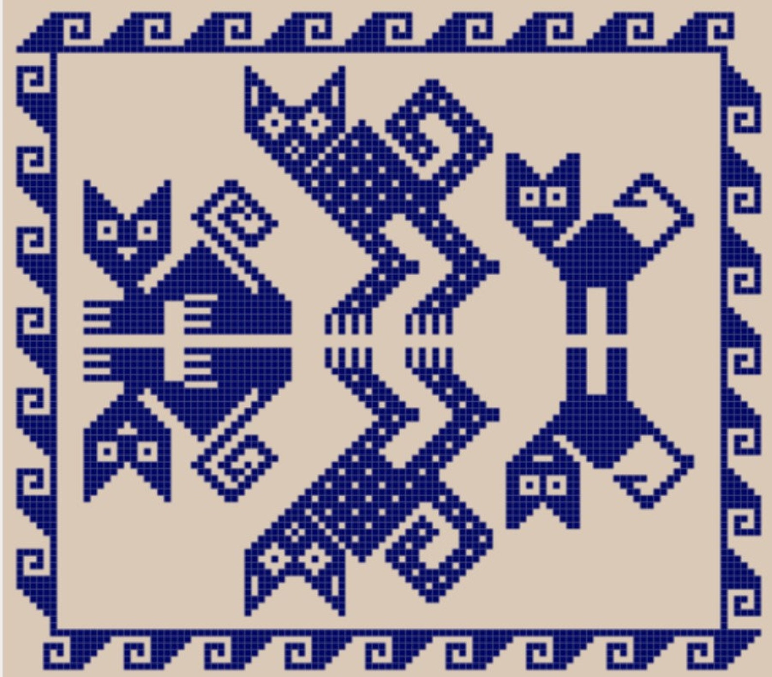 Peruvian Cat's Reflection and Cat's Mirror Sampler | Etsy