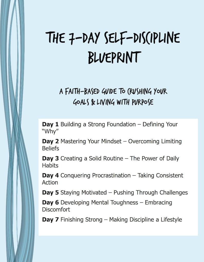 The 7-day Self-discipline Blueprint: A Faith-based Guide to Crushing ...