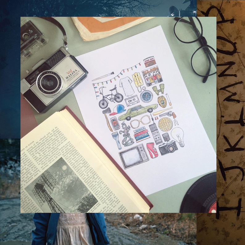 STRANGER THINGS Minimal Hand Drawn Art Print Line Drawing - Etsy