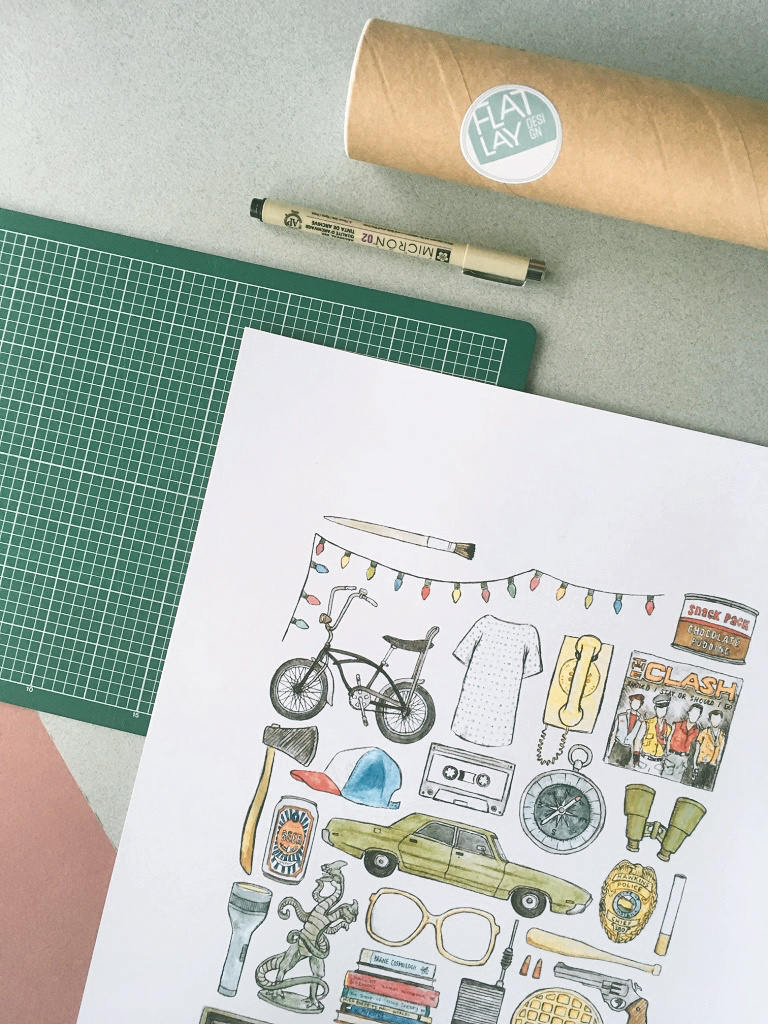 Stranger Things Art Print: Hand-drawn 80s Motifs - Etsy