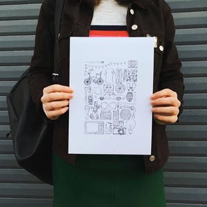 STRANGER THINGS Minimal Hand Drawn Art Print - Line Drawing Painting ...