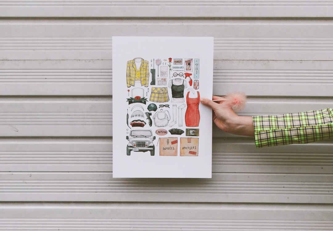 Clueless Movie Poster: Minimalist Fashion Illustration Art Print - Etsy