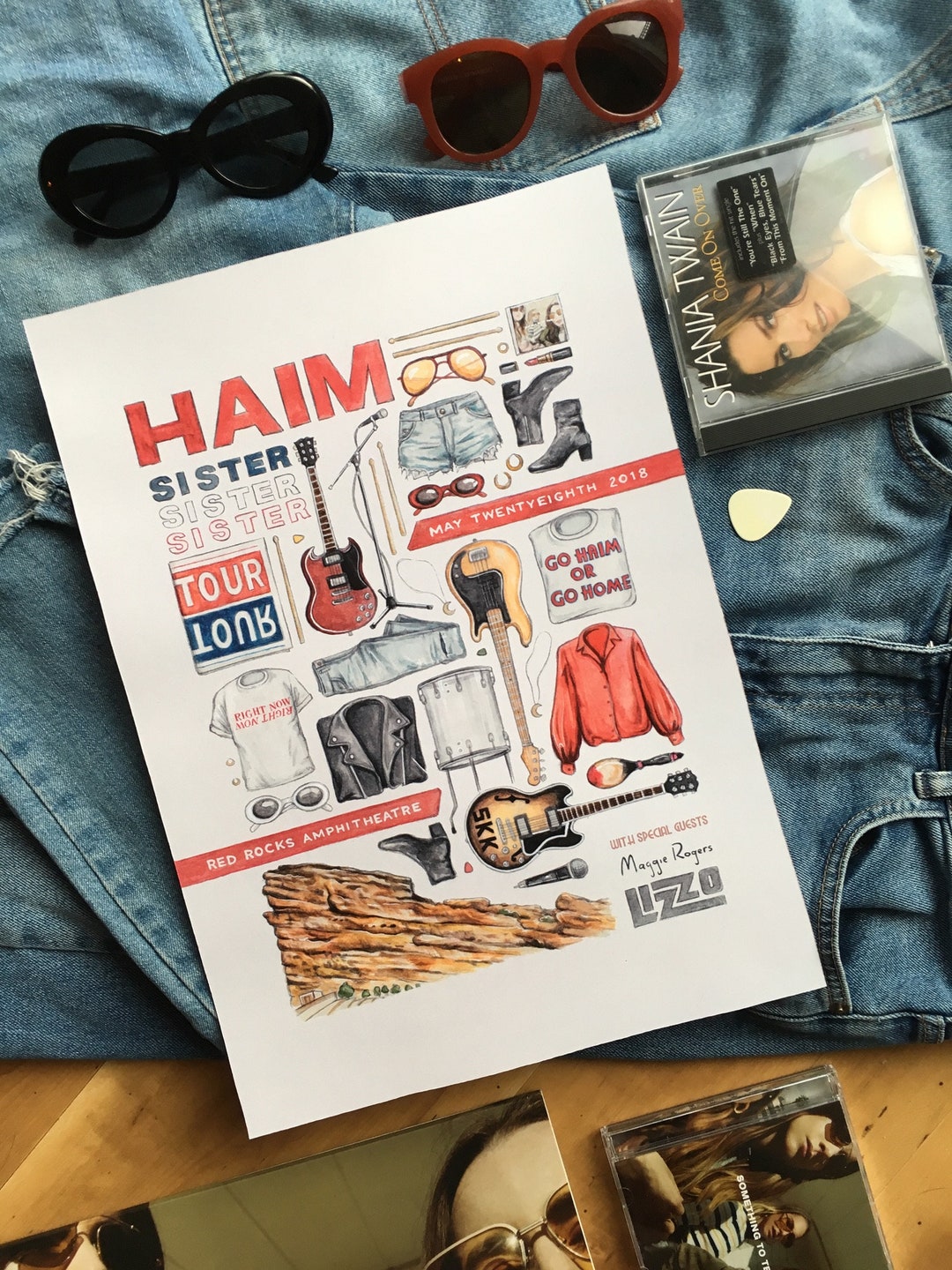 HAIM Sister Sister Sister Tour Poster - 2018 Red Rocks Amphitheatre ...