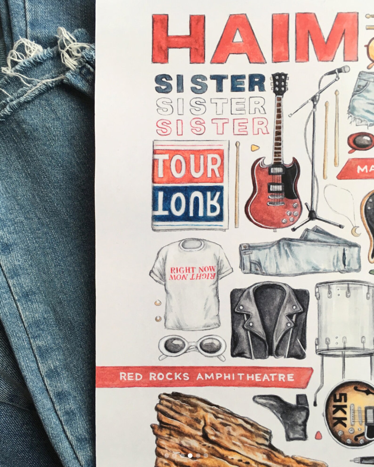 HAIM Sister Sister Sister Tour Poster 2018 Red Rocks - Etsy