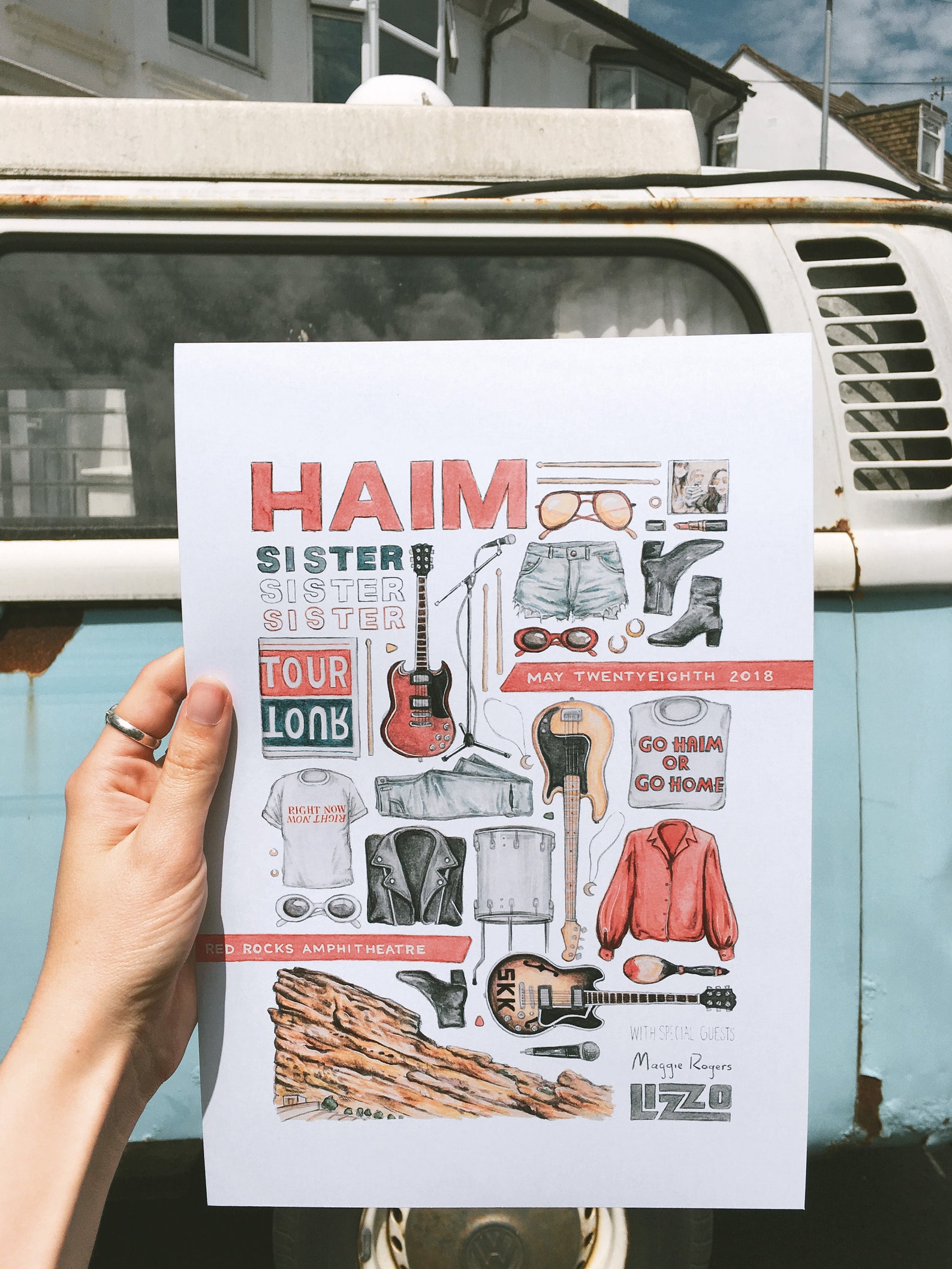 HAIM Sister Sister Sister Tour Poster 2018 Red Rocks - Etsy