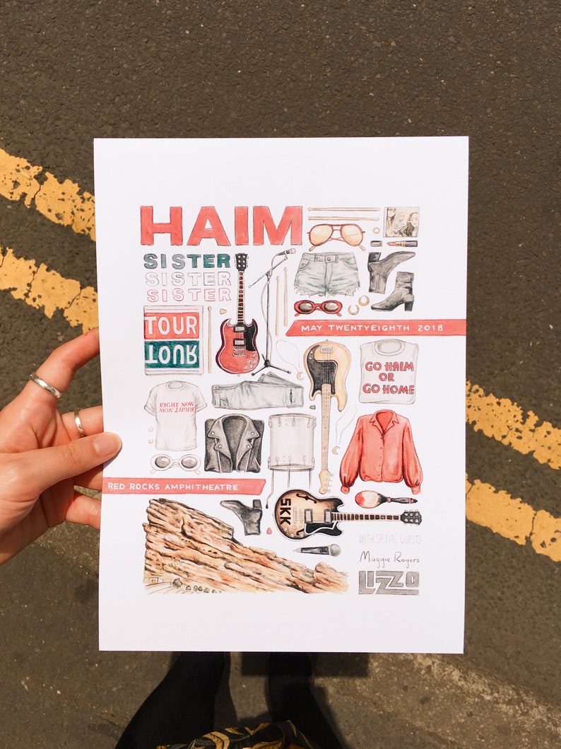 HAIM Sister Sister Sister Tour Poster 2018 Red Rocks - Etsy