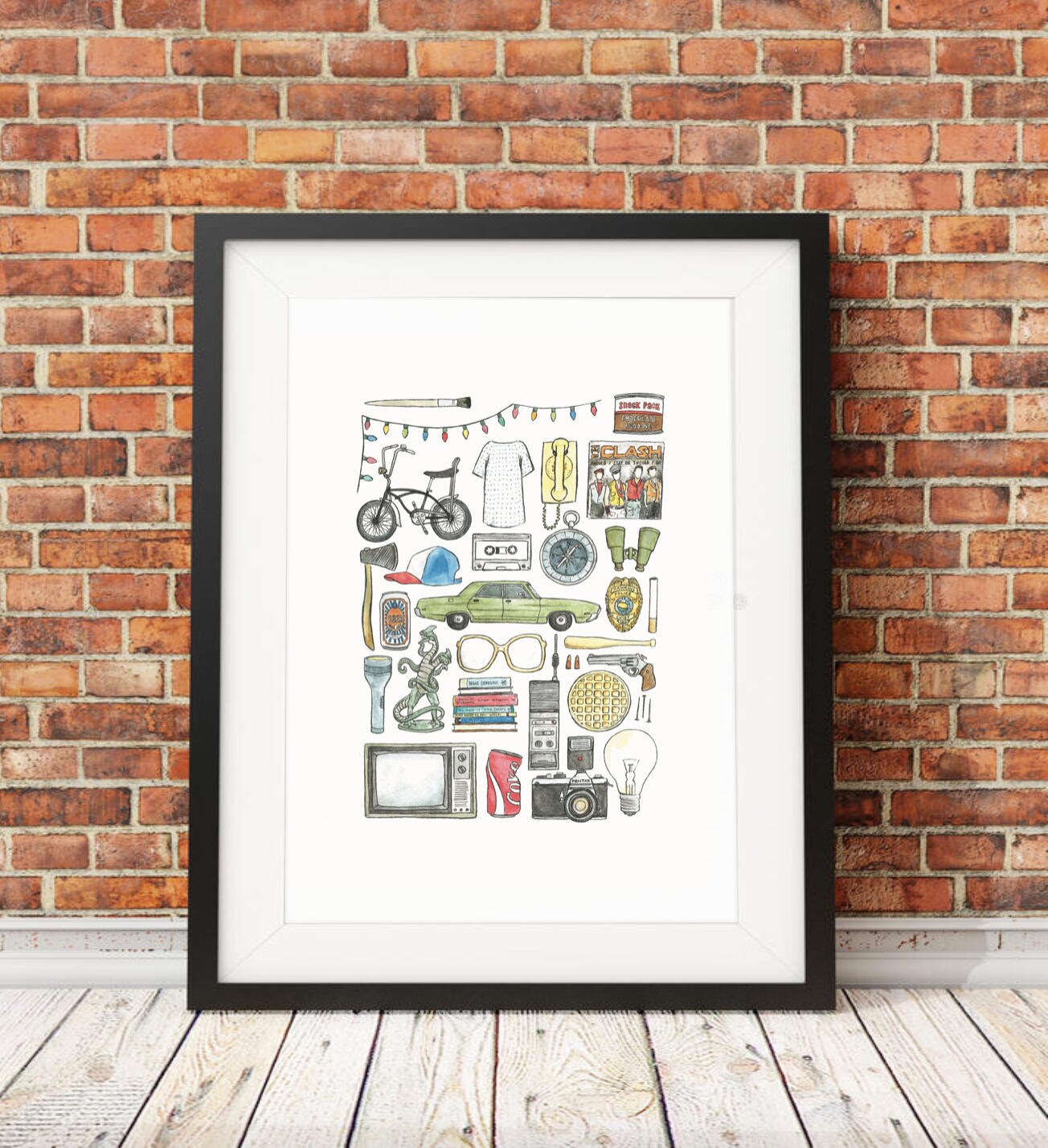 Stranger Things Art Print: Hand-drawn 80s Motifs - Etsy