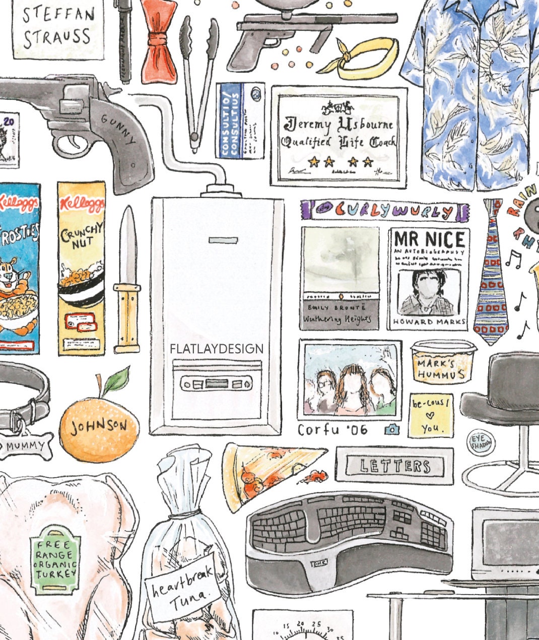 PEEP SHOW TV Series Print // Minimal Drawing Illustration Poster Mark ...