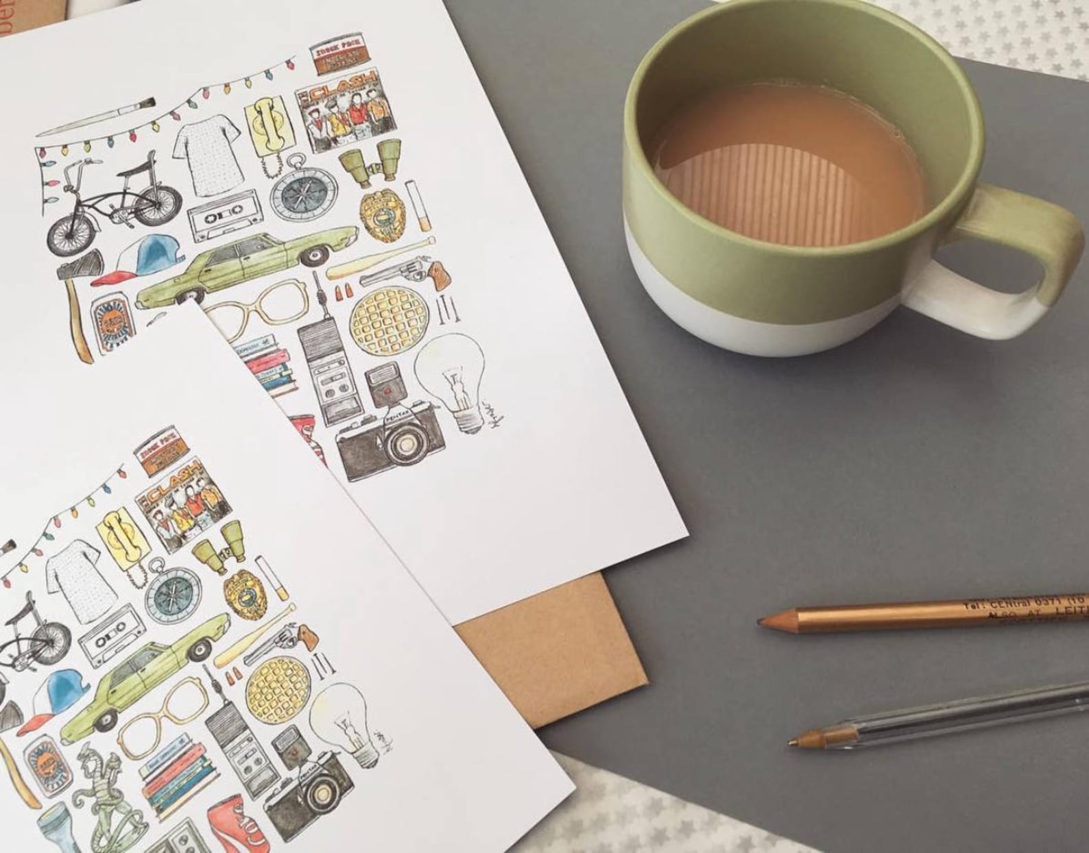 STRANGER THINGS Minimal Hand Drawn Art Print Line Drawing - Etsy