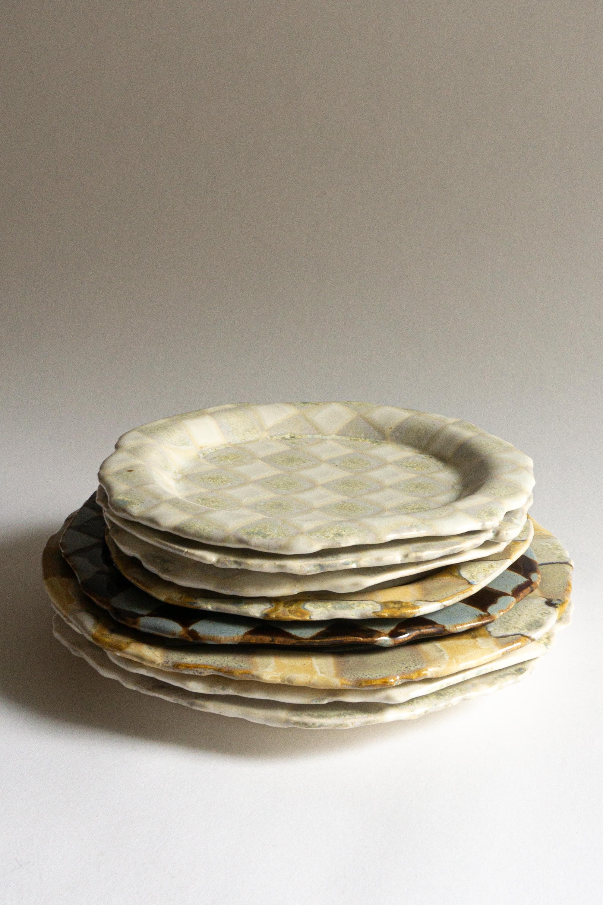 Ceramic Checkered Sandwich Plate, Sunbeam No. 1 - Etsy