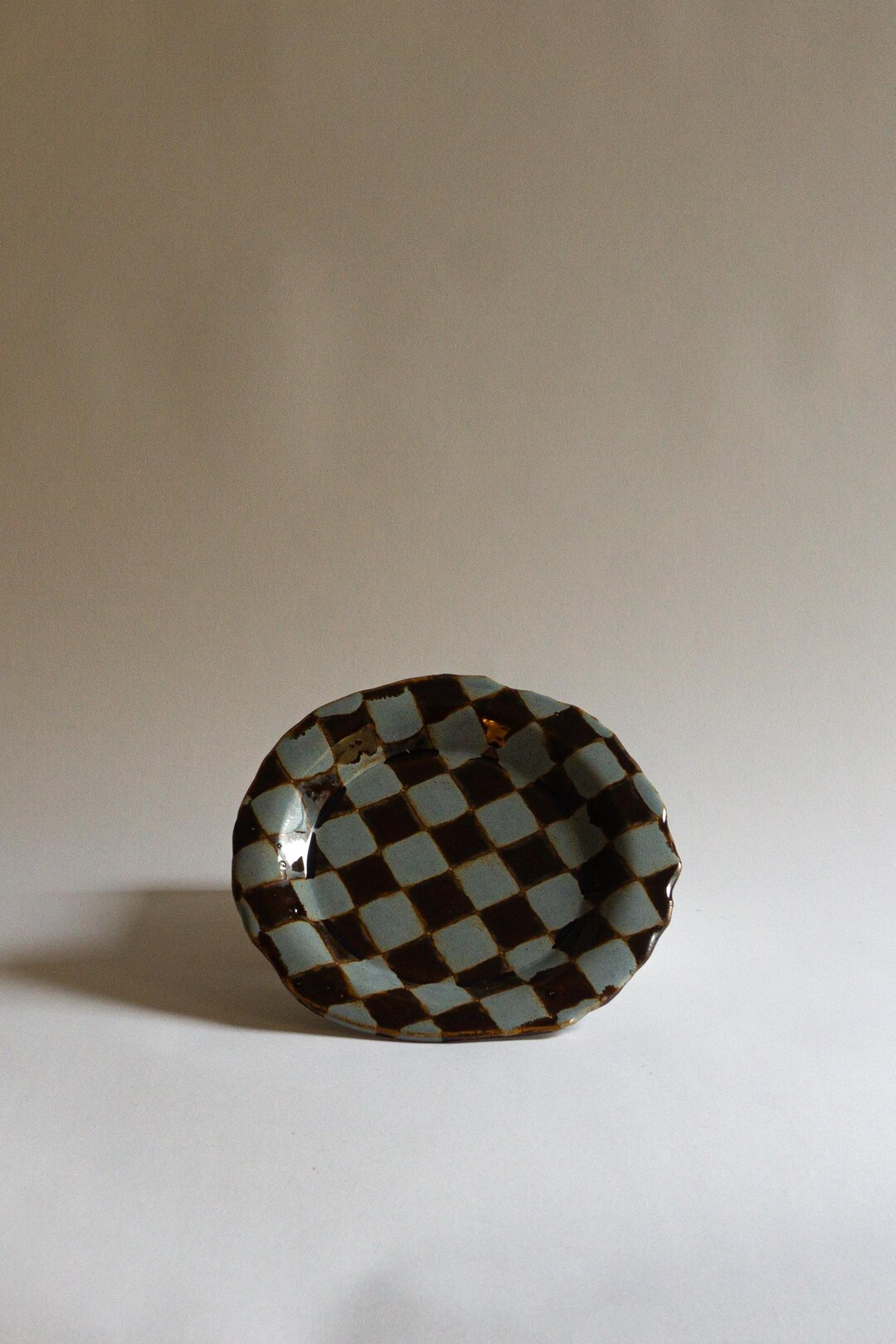 Ceramic Checkered Sandwich Plate, Stone No. 1 - Etsy