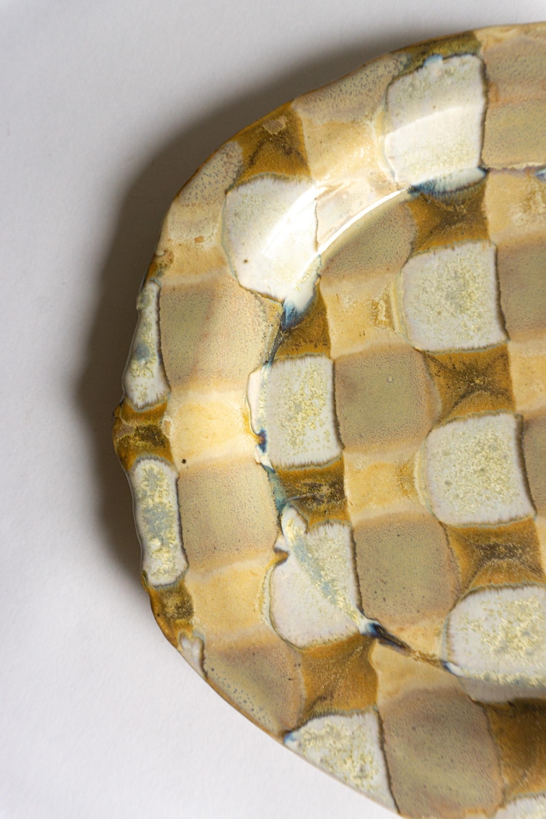 Ceramic Checkered Sandwich Plate, Sunbeam No. 1 - Etsy