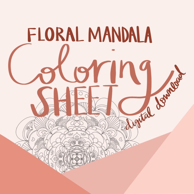 Printable Floral Mandala Coloring Page for Digital Download, Print, or ...