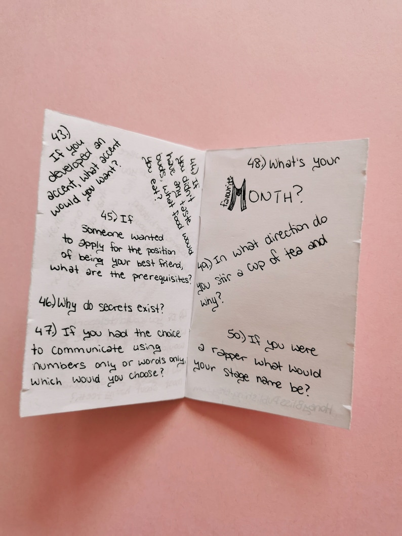 50 Awkward Conversation Starters Mini Zine - Etsy Canada