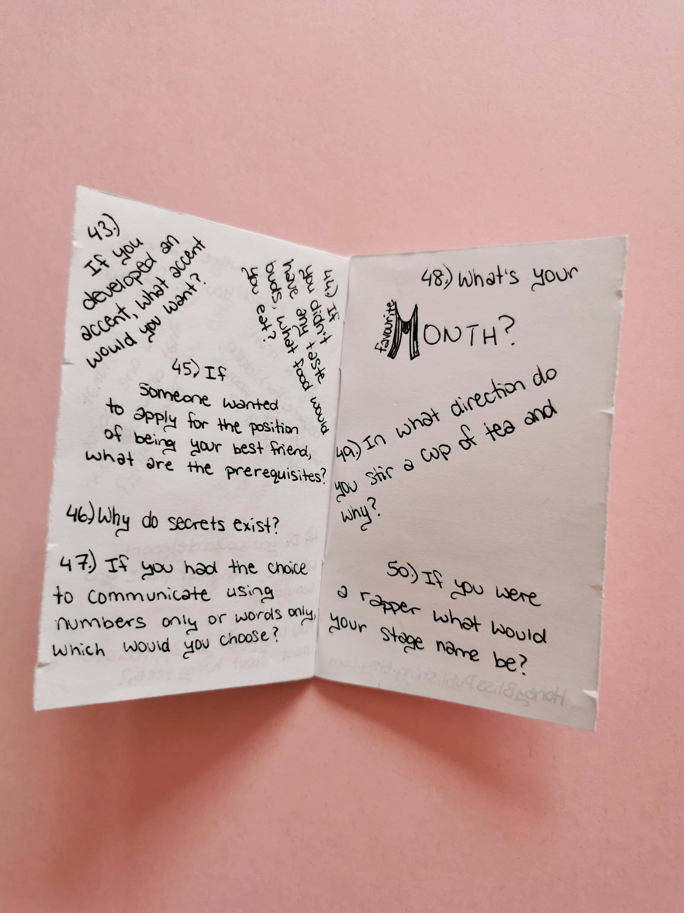 50 Awkward Conversation Starters Mini Zine - Etsy Canada