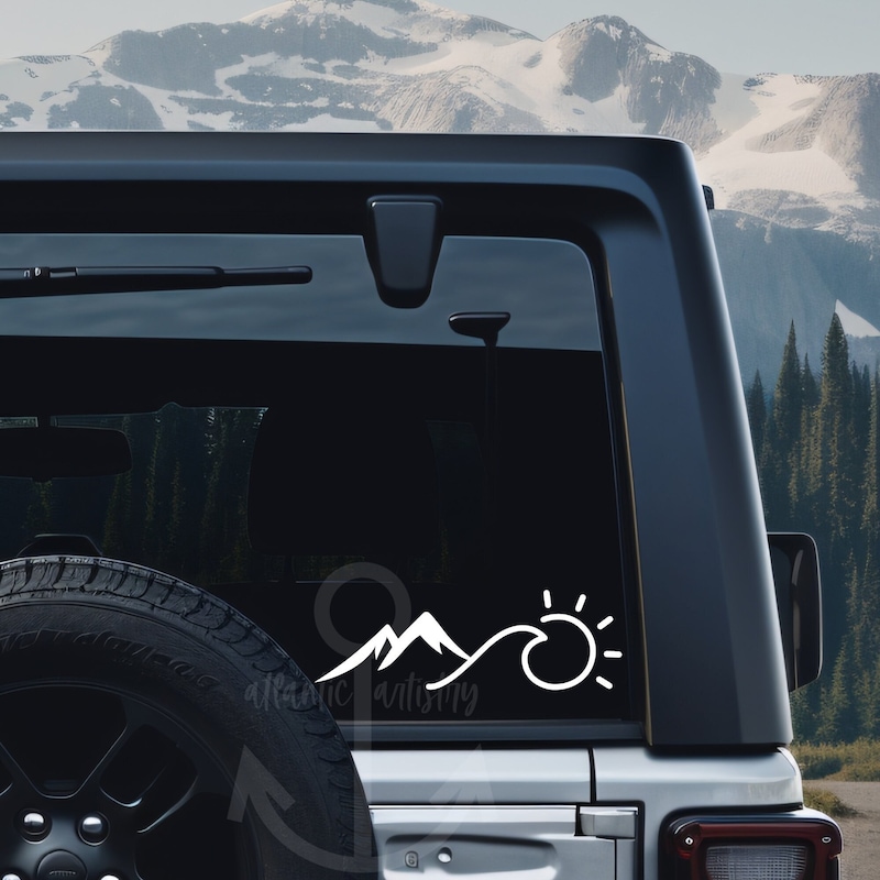 Mountain Car Decal - Etsy