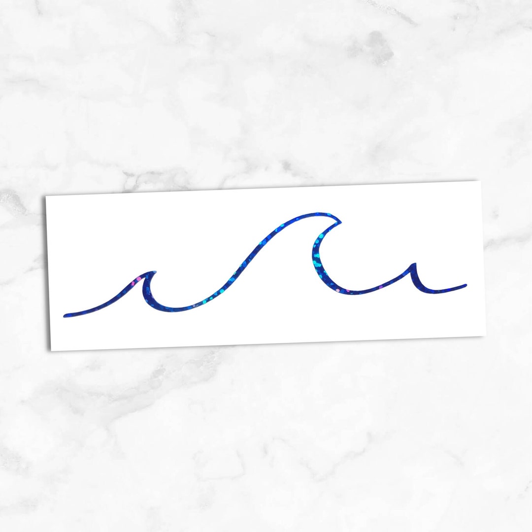 XL Ocean Wave Decal, Holographic Wave Sticker, Large Ocean Decal for ...