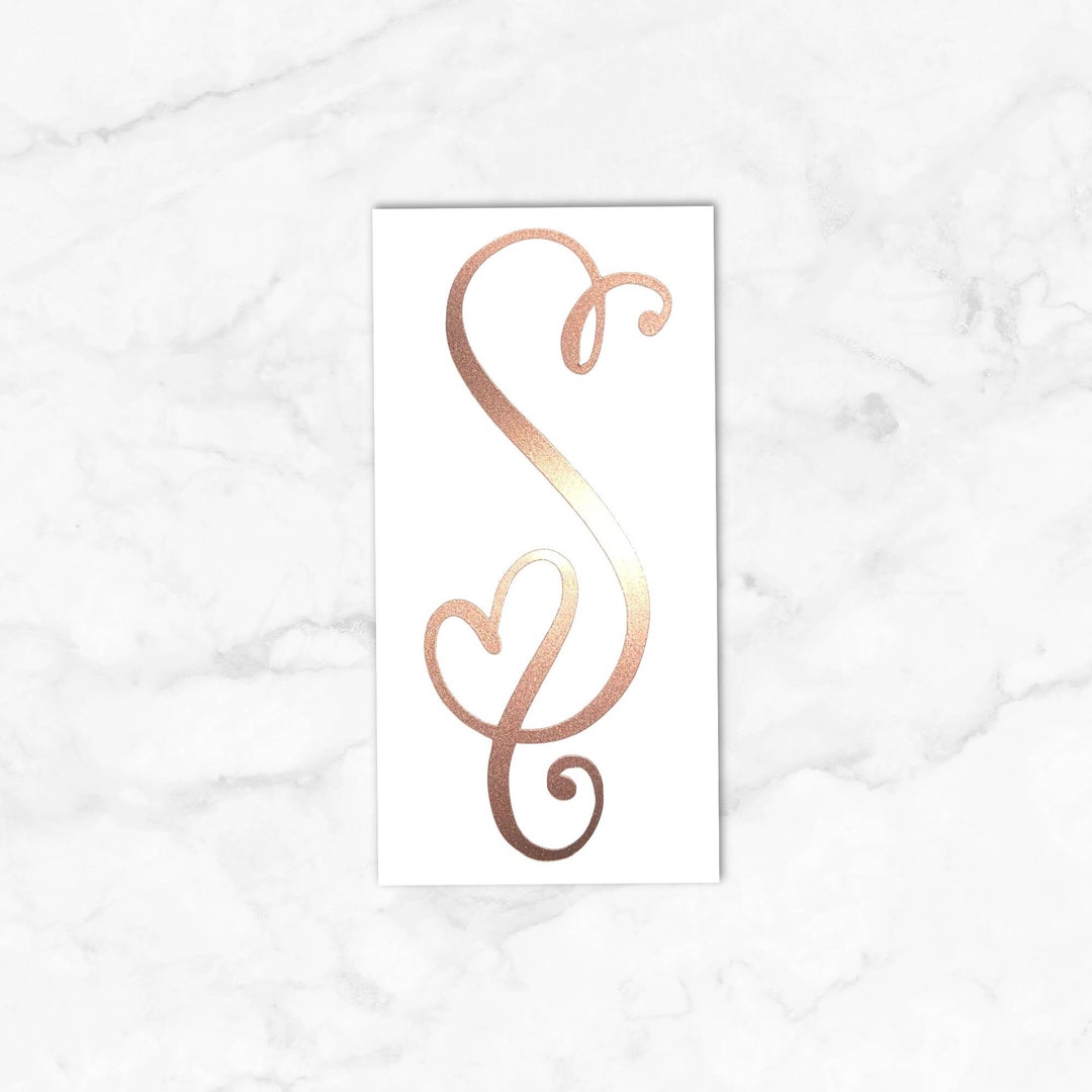 Heart Letter Vinyl Decal Monogram Decal Initial Sticker - Etsy