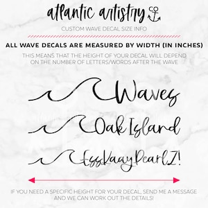 Ocean Wave Decal Sticker With Custom Word, Custom Wave Vinyl Decal ...