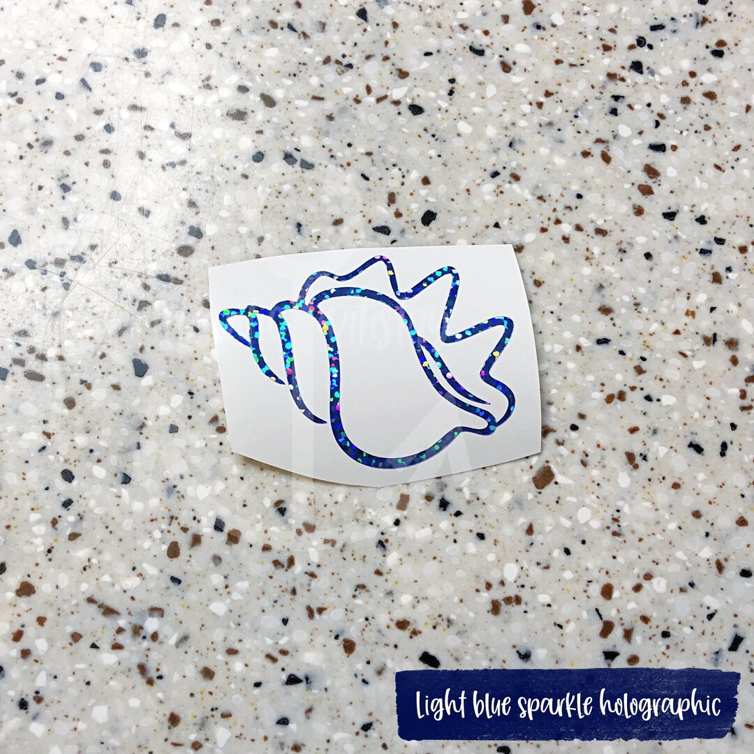 Conch Shell Decal, Holographic Shell Vinyl Decal Sticker, Seashell Car ...