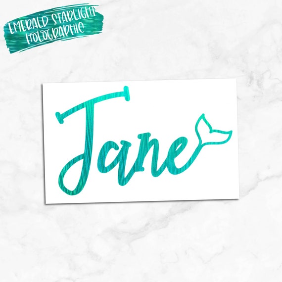 Holographic Name Decal Mermaid Name Decal Name Sticker With | Etsy