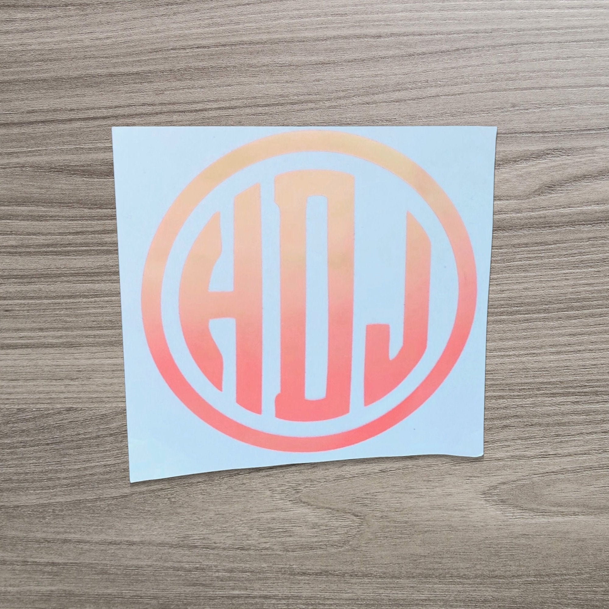 Holographic monogram decal monogram car sticker hydroflask | Etsy