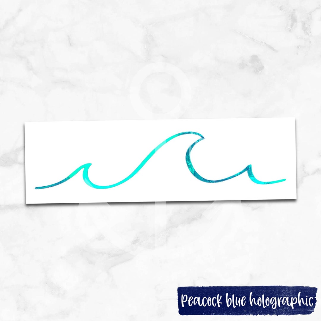 XL Ocean Wave Decal, Holographic Wave Sticker, Large Ocean Decal for ...
