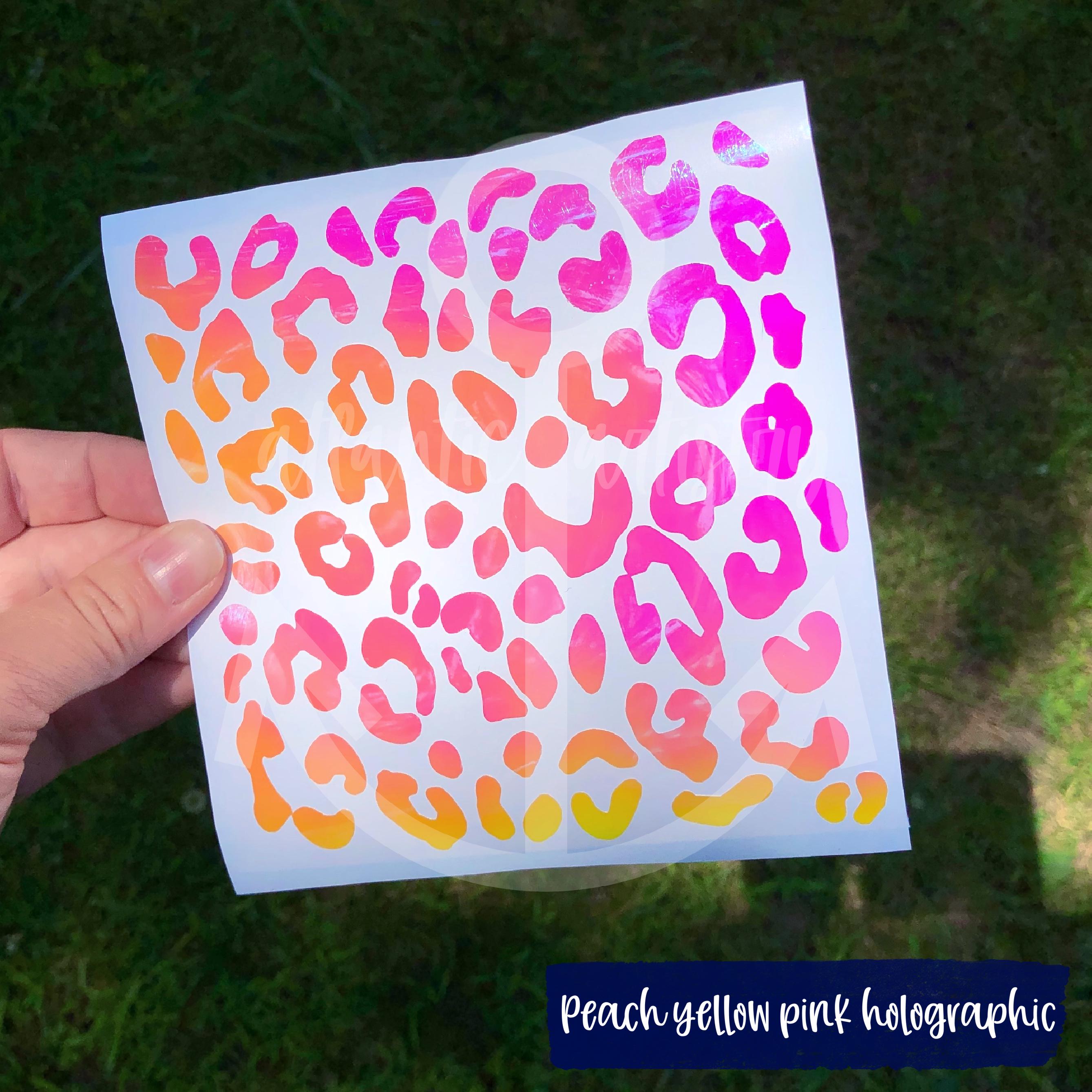 Leopard Print Decal, Holographic Leopard Print Stickers, Glitter ...