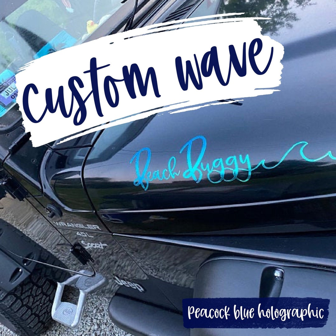 Ocean Wave Decal Sticker With Custom Word, Custom Wave Vinyl Decal ...