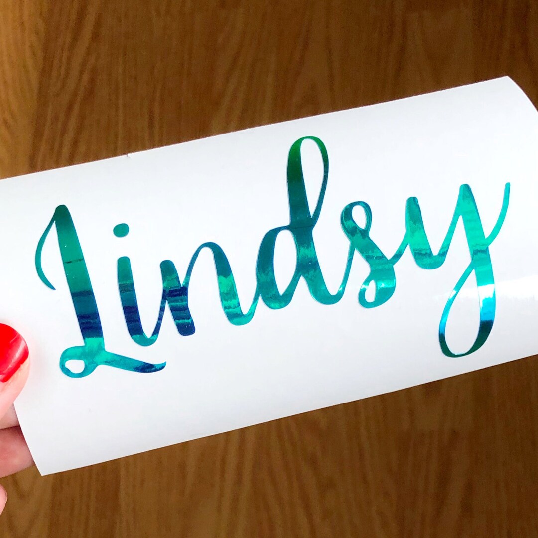Holographic Name Decal, Name Sticker, Laptop Sticker, Custom ...
