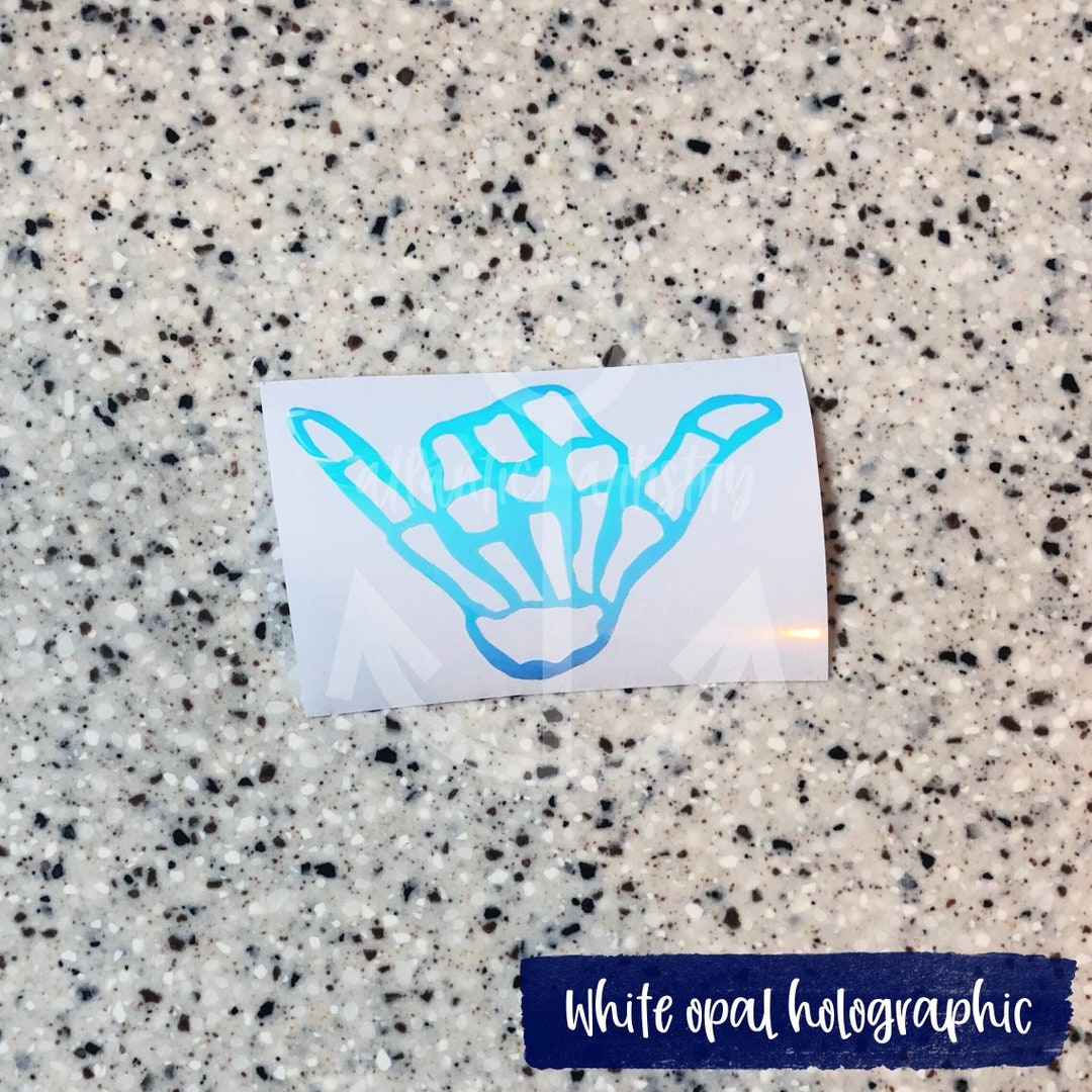 Skeleton Shaka Sticker, Holographic Shaka Window Decal, Jeep Hang Loose ...