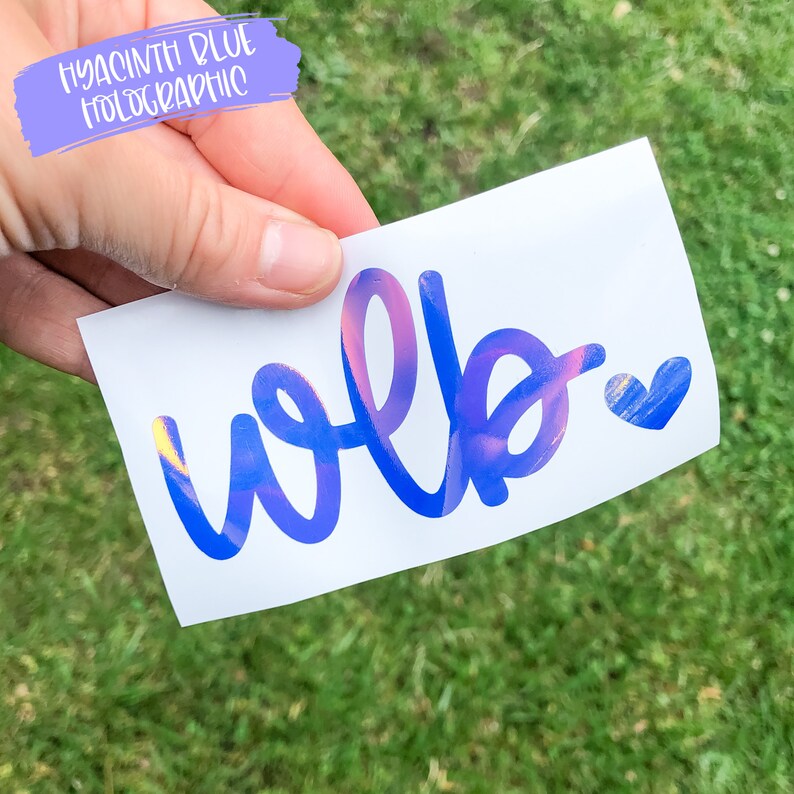 Simple Initial Vinyl Decal Holographic Monogram Sticker - Etsy