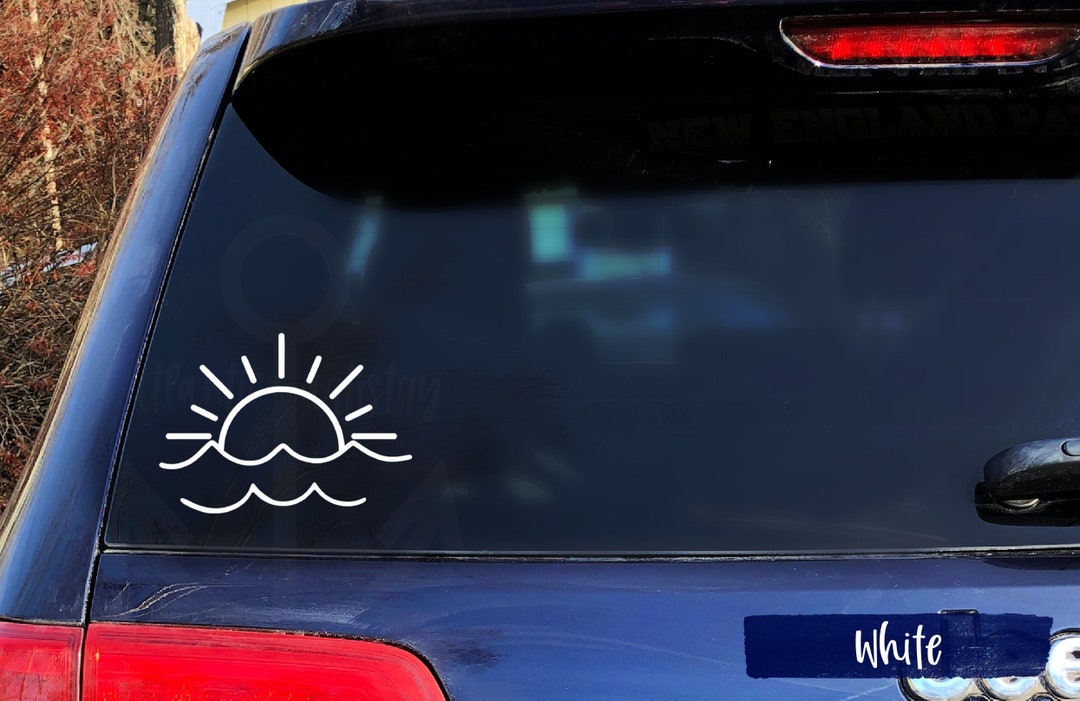 Ocean Wave and Sun Decal Sticker Ocean Wave Sticker for - Etsy