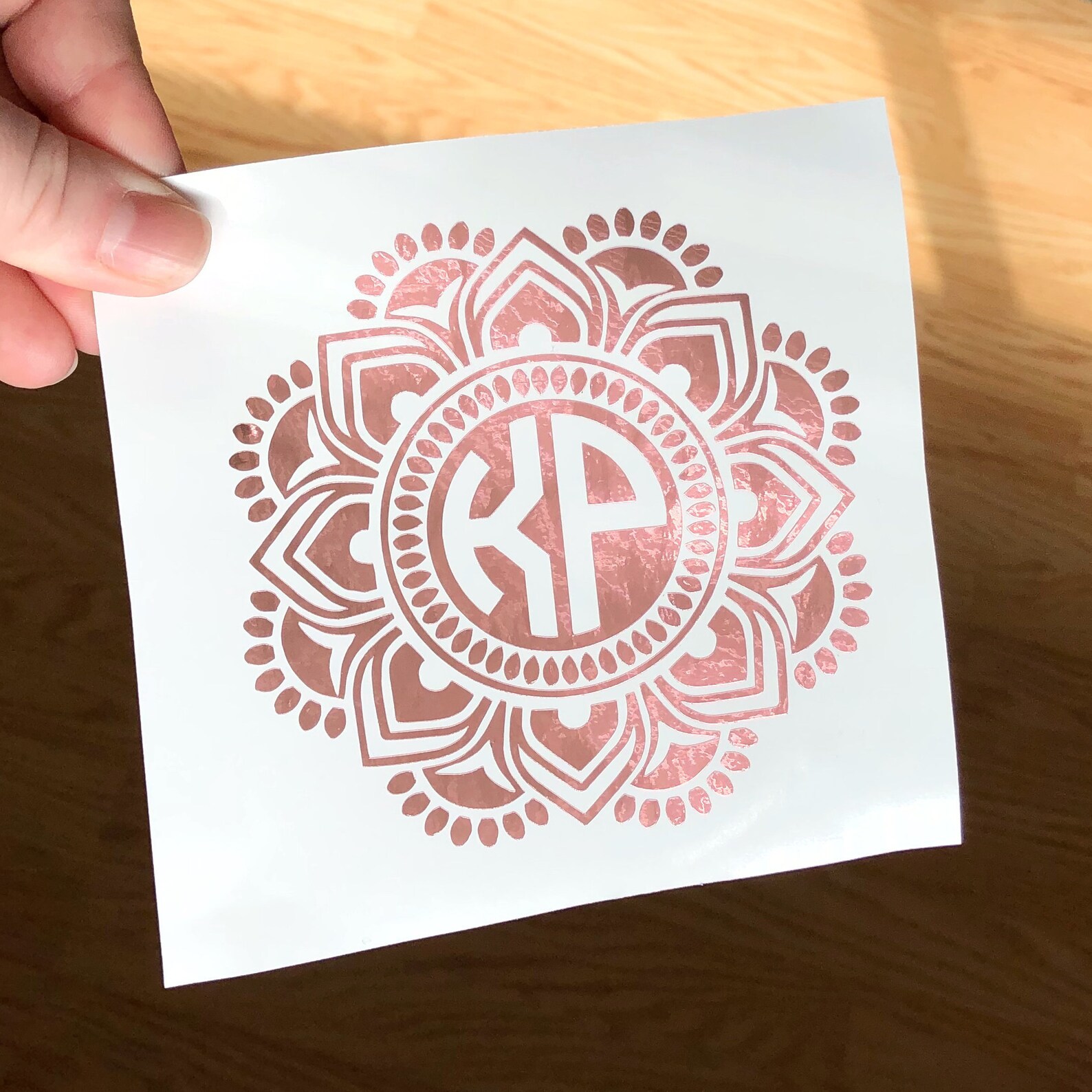 Holographic Mandala Monogram Decal Mandala Sticker Laptop - Etsy