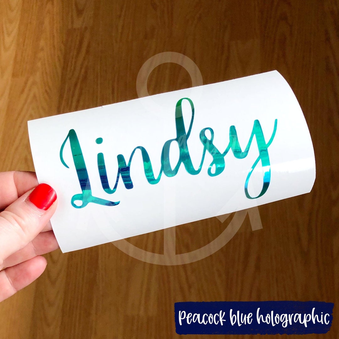 Holographic Name Decal, Name Sticker, Laptop Sticker, Custom ...