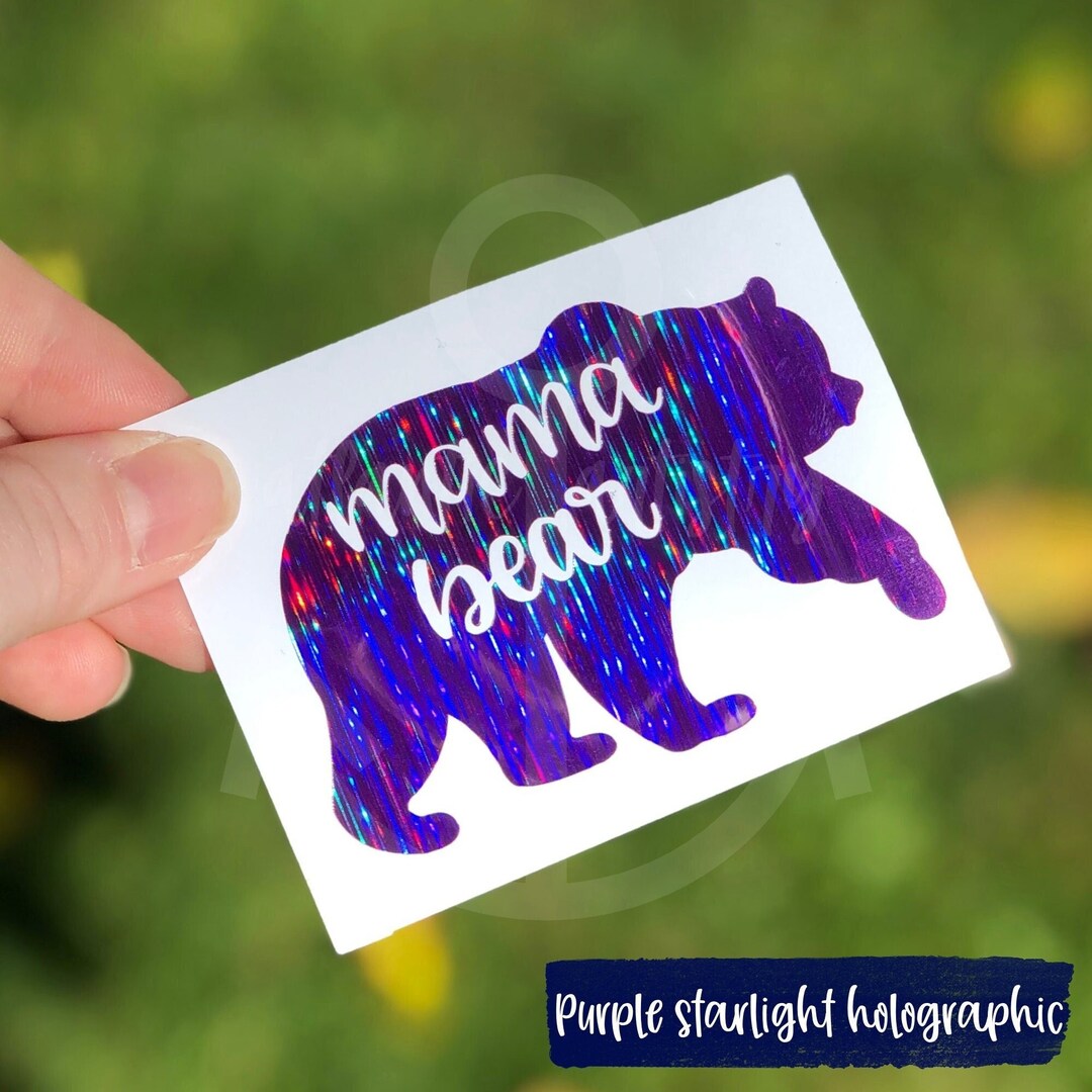 Holographic Mama Bear Decal, Mama Bear Sticker, Mama Decal for Car ...