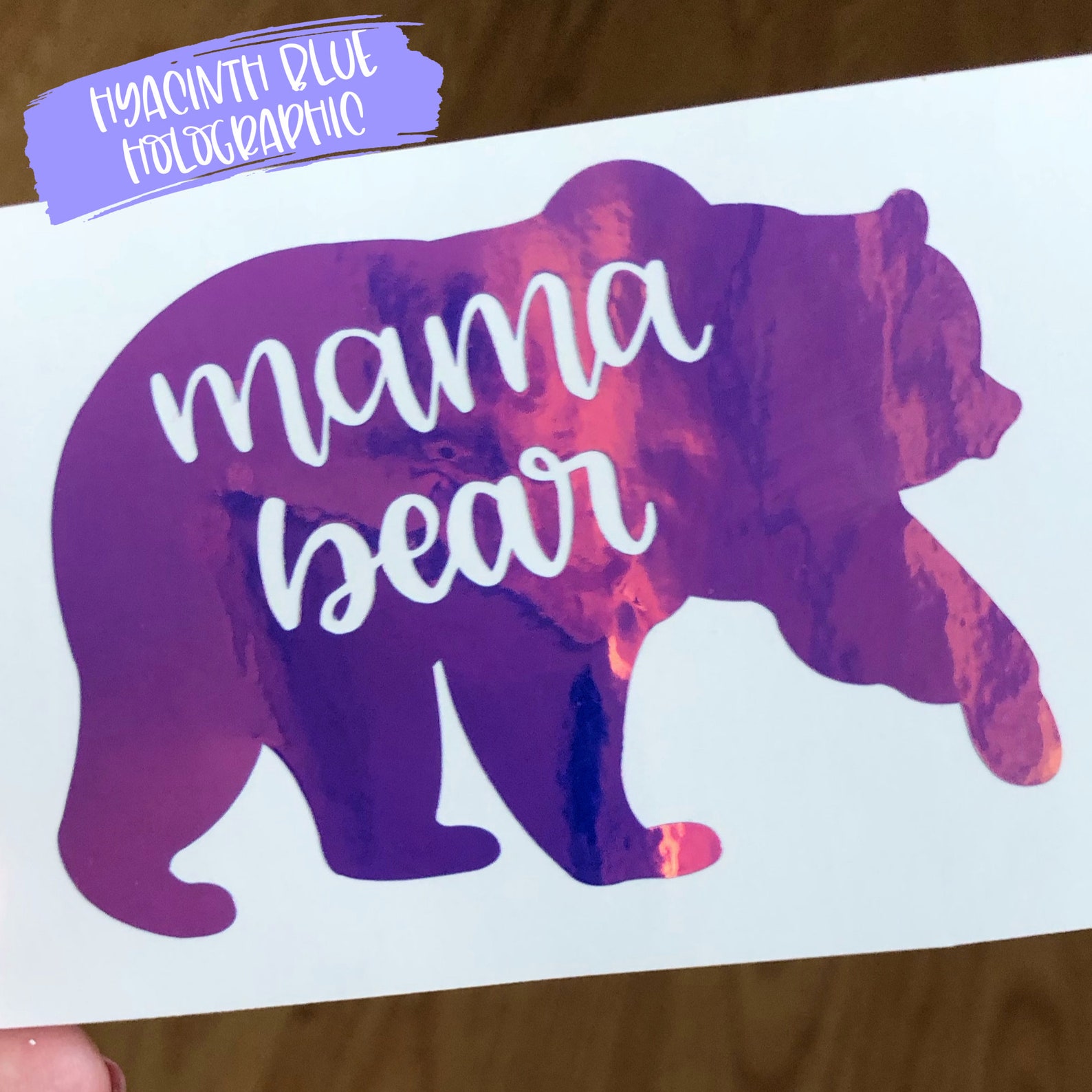 Holographic Mama Bear Decal Mama Bear Sticker Mama Decal for - Etsy