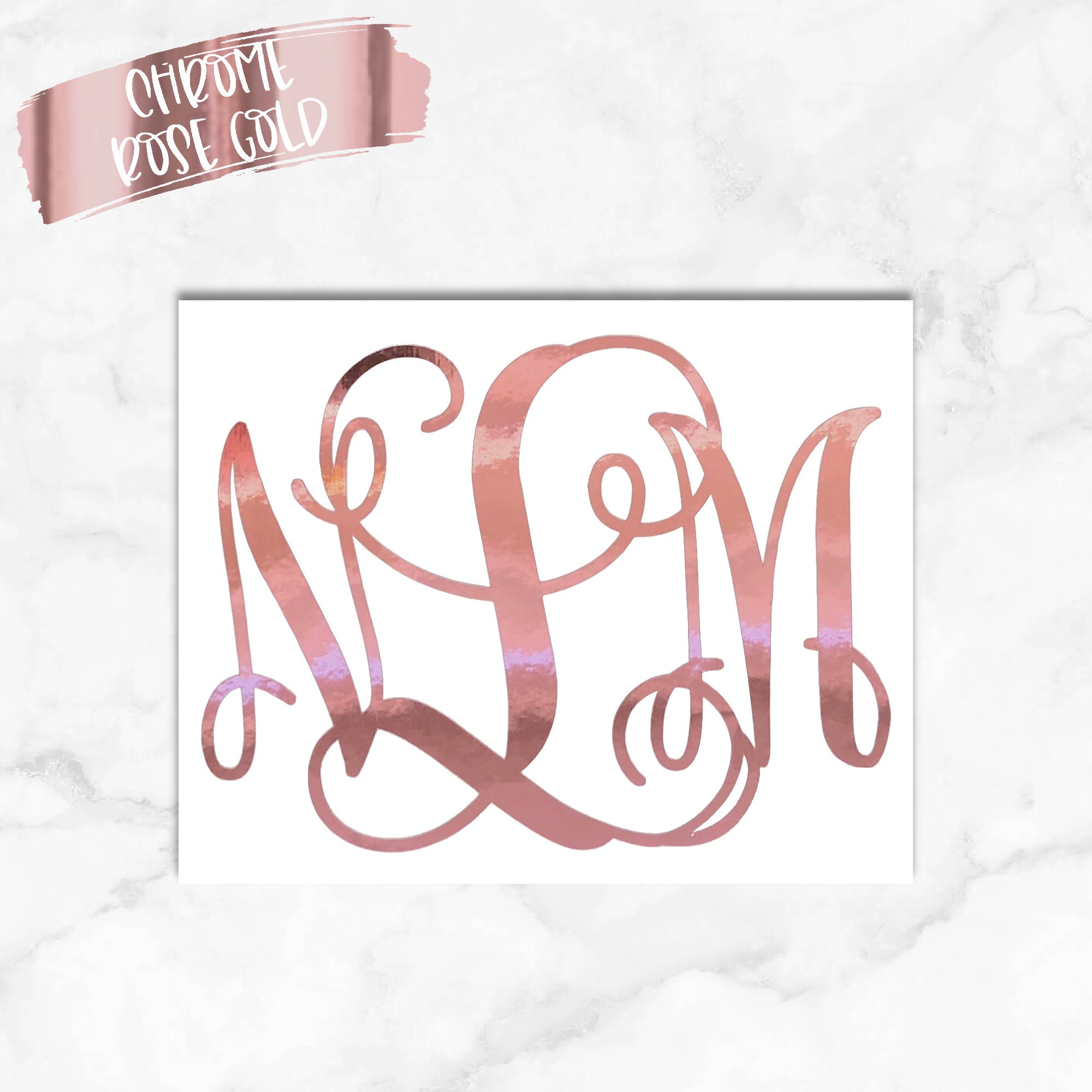 Holographic Monogram Decal Opal Monogram Sticker Decal for | Etsy
