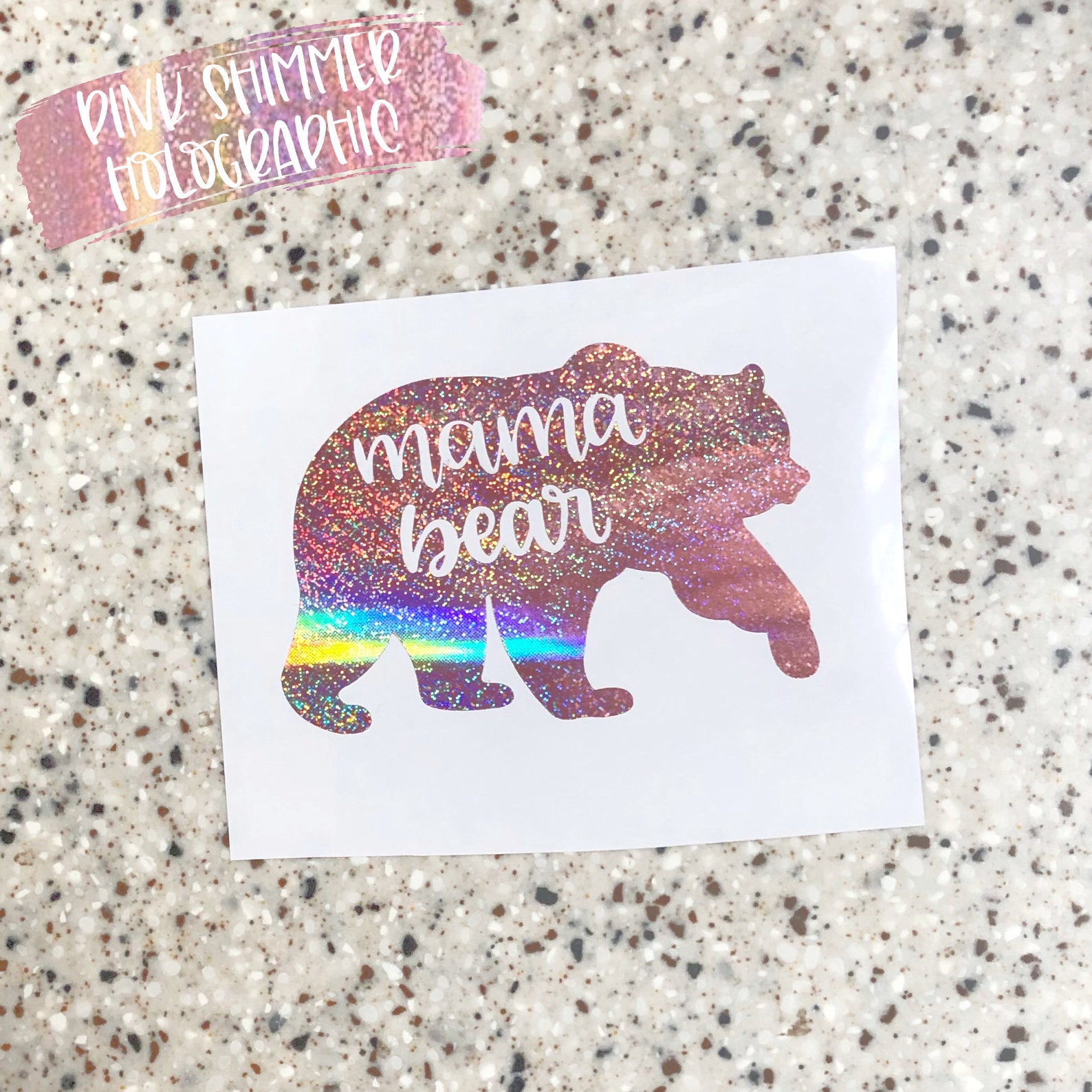 Holographic Mama Bear Decal Mama Bear Sticker Mama Decal for - Etsy