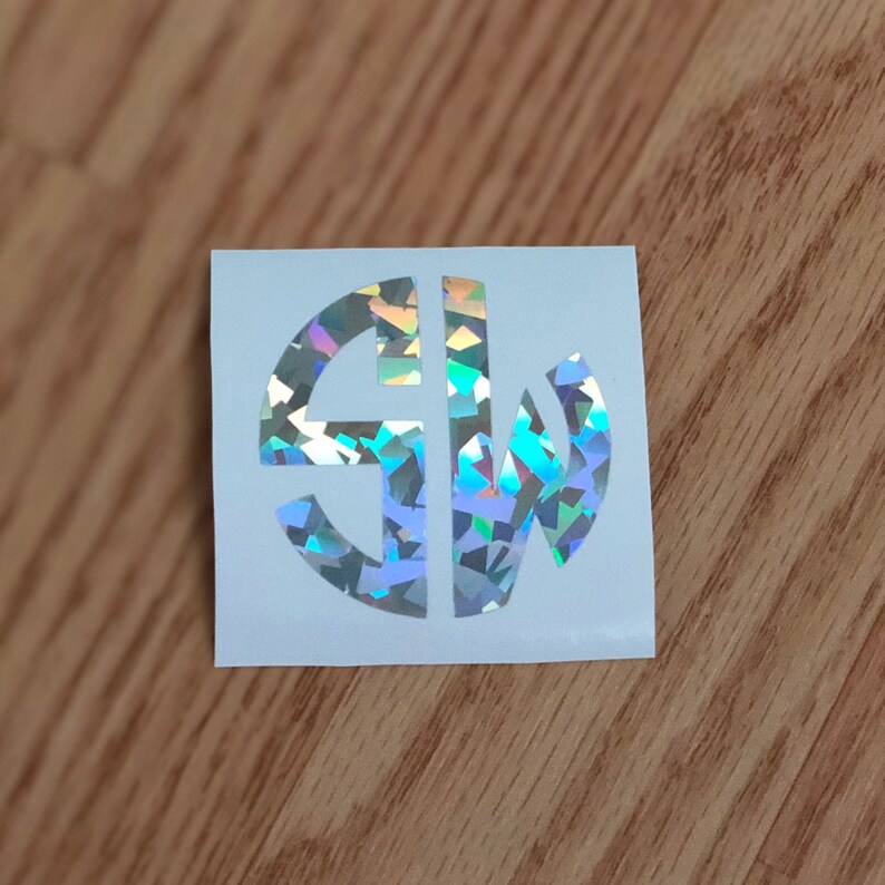 Holographic Monogram Decal Two Letter Monogram Iridescent - Etsy