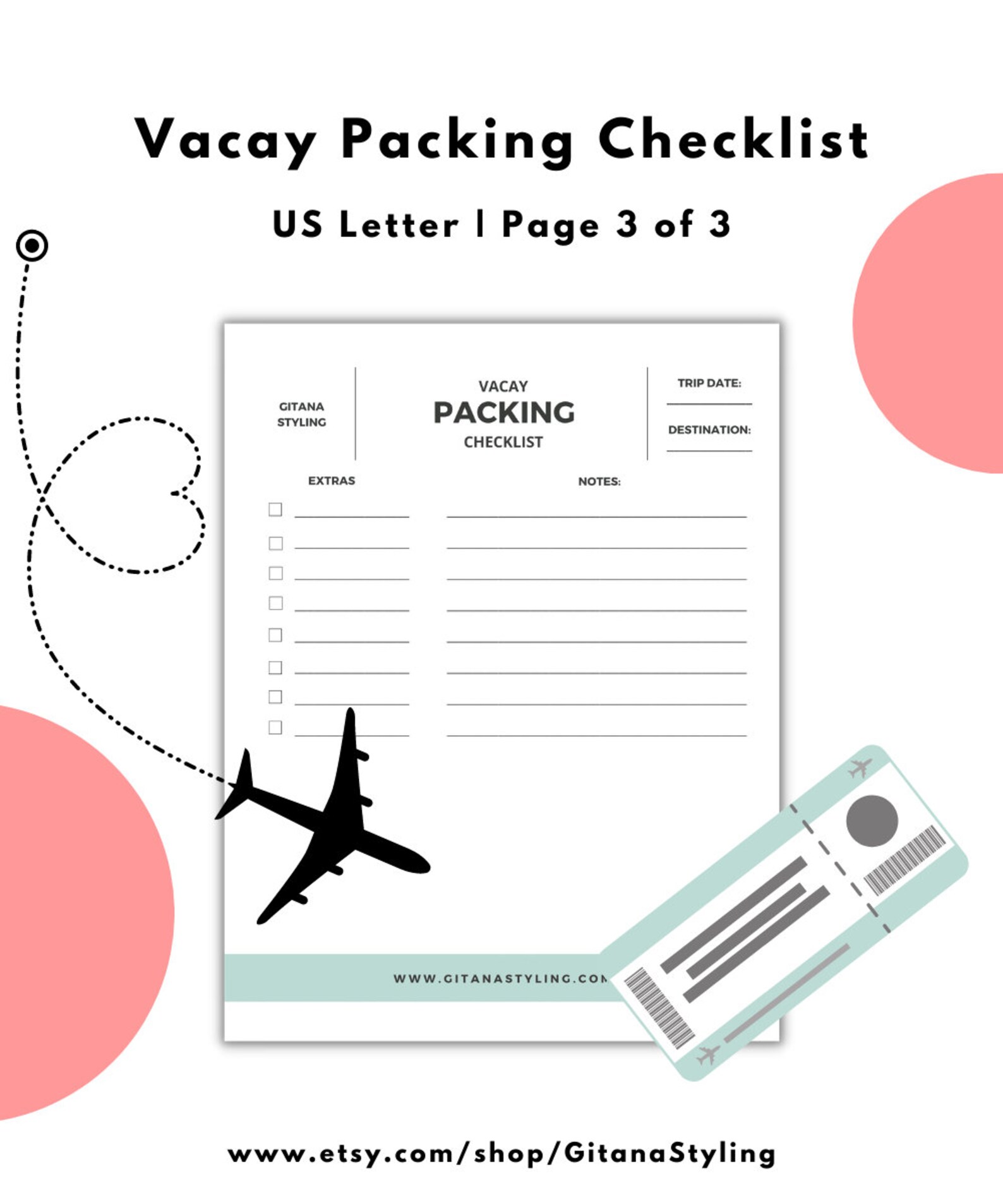 Vacay Packing Checklist | Vacation Planner Printable | Checklist ...