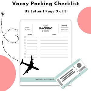 Vacay Packing Checklist | Vacation Planner Printable | Checklist ...