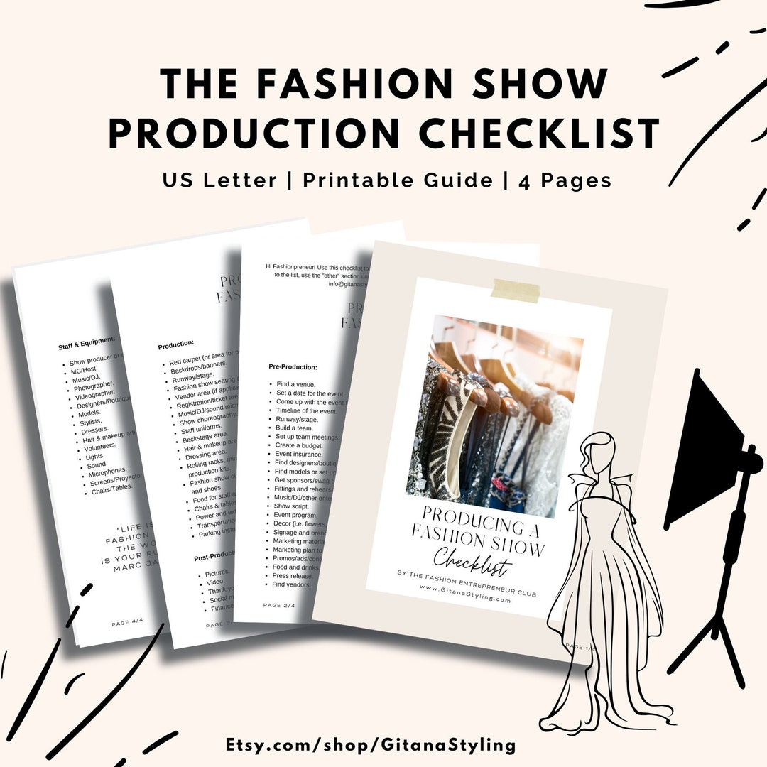 Fashion Show Production Checklist | Event Planner | Event Planning ...