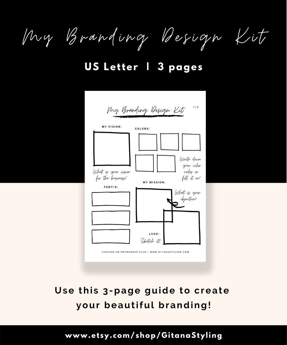 My Branding Design Kit Branding Set Branding Board black - Etsy